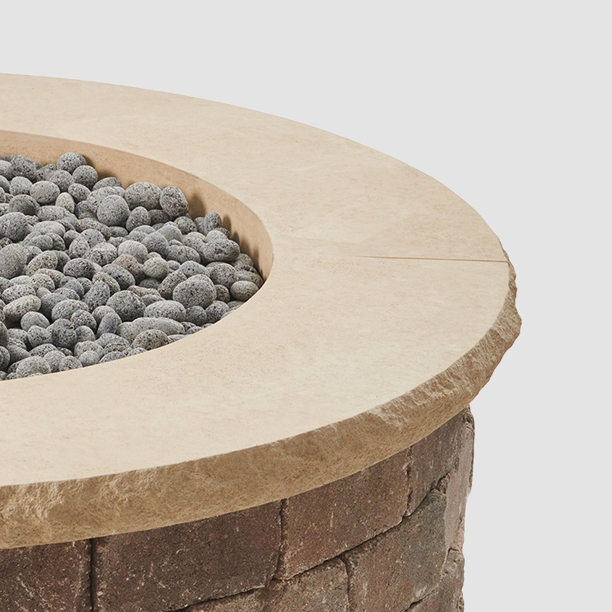 Concrete Top for Round Bronson Block Gas Fire Pit Kit (4 Pieces Total ...
