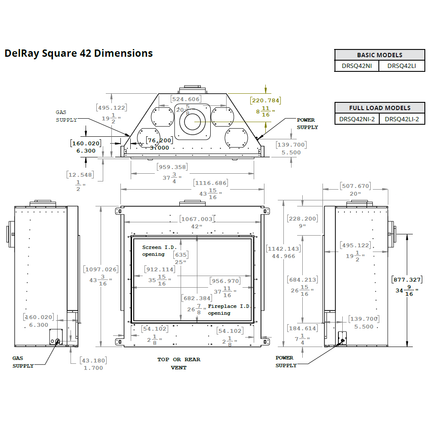 Montigo DelRay Full-Load 42 Square Direct-Vent Gas Fireplace - DRSQ42N ...
